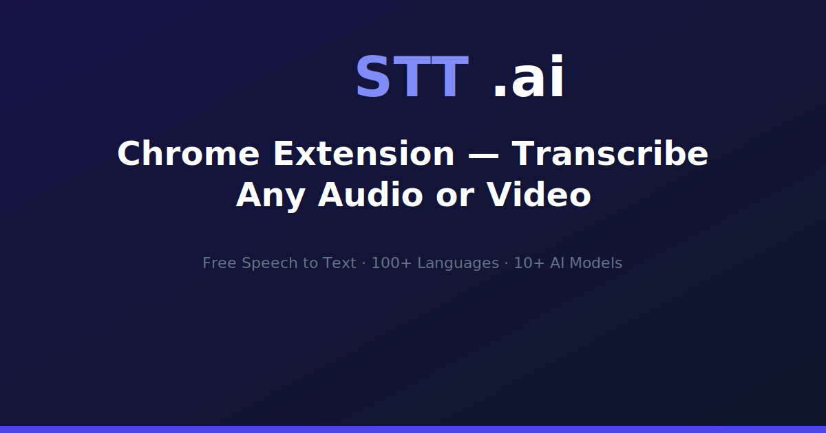 Chrome Extension — Transcribe Any Audio or Video | STT.ai