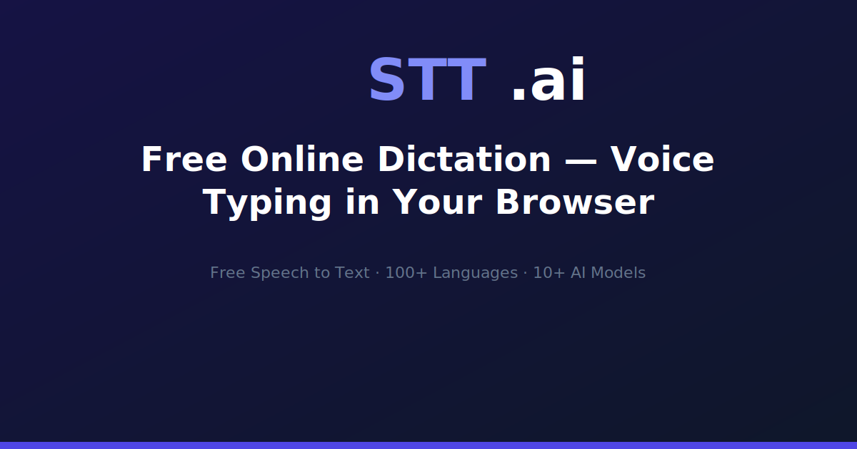 Free Online Dictation — Voice Typing in Your Browser | STT.ai