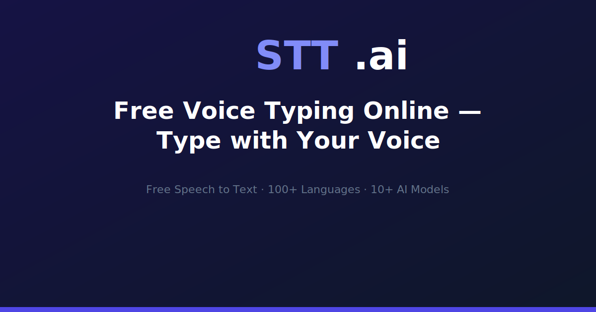Free Voice Typing Online — Type with Your Voice | STT.ai