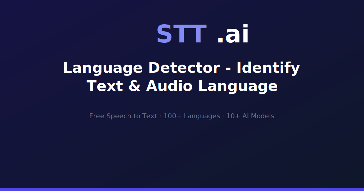 Language Detector - Identify Text & Audio Language | STT.ai